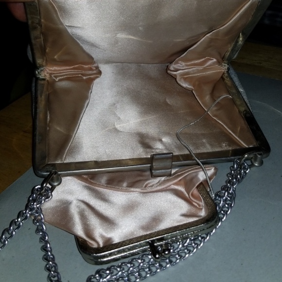 Vintage | Bags | Vintage Silver Metallic Double Chain Purse | Poshmark